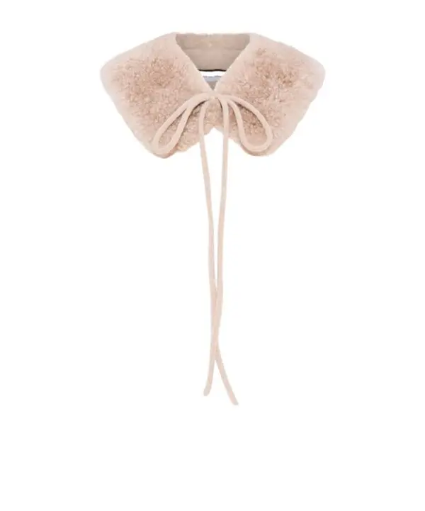 YVES SALOMON V-neck Scarf - Light Brown