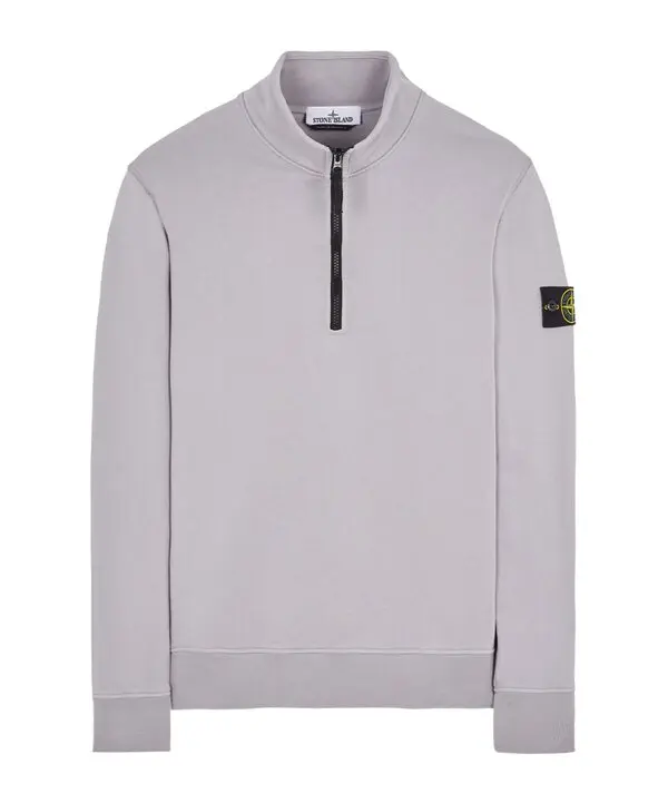 Stone Island Zip Collar Sweatshirt With Compass Badge