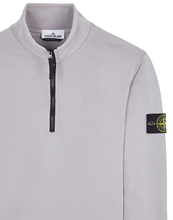 Stone Island Zip Collar Sweatshirt With Compass Badge