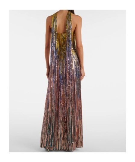 Elie Saab Strapless Gown Adorned With A Sequined Scarf
