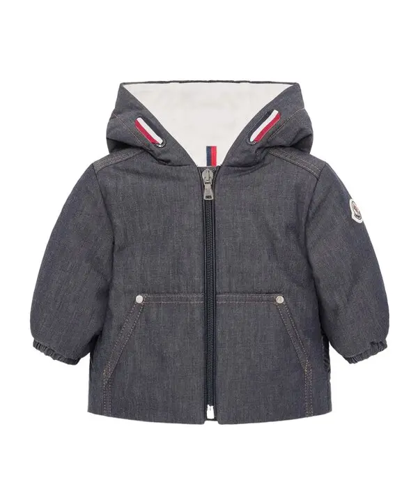 Moncler Alaric Denim Hooded Down Jacket - Dark Blue