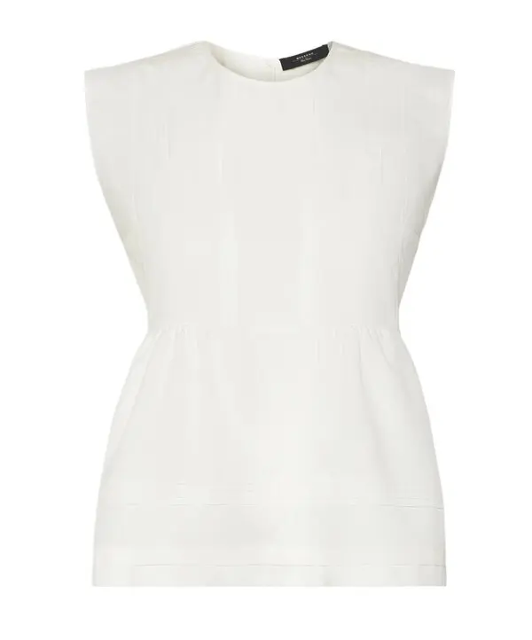 Max Mara Sleeveless Cotton Poplin Shirt - White