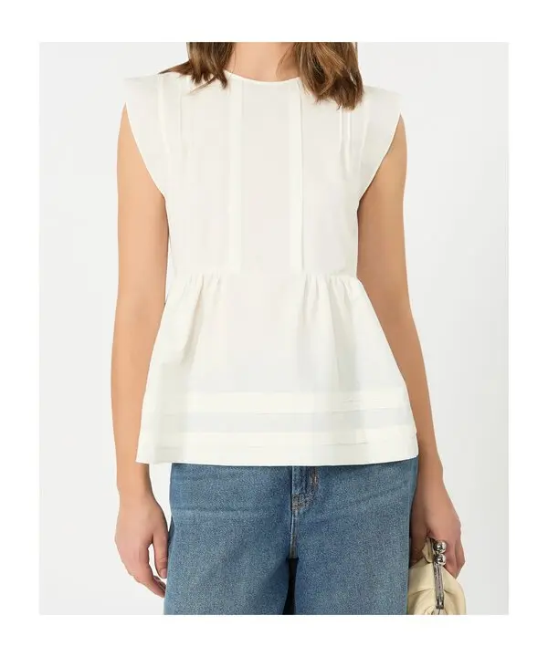 Max Mara Sleeveless Cotton Poplin Shirt