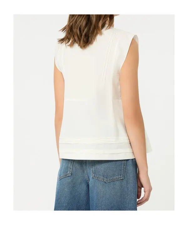 Max Mara Sleeveless Cotton Poplin Shirt