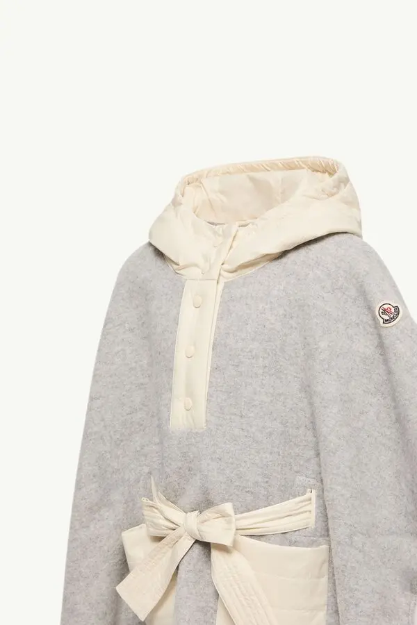 Moncler Padded Wool Hooded Cape