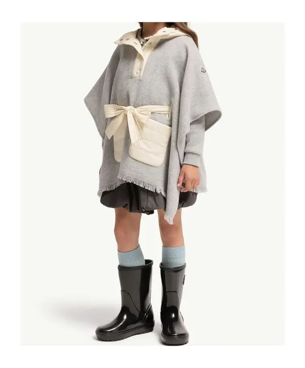 Moncler Padded Wool Hooded Cape