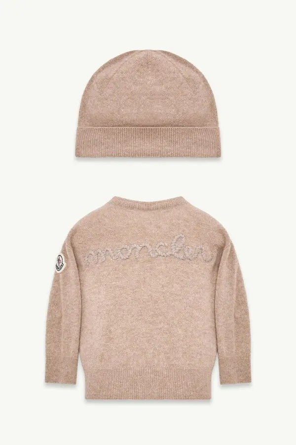 Moncler Embroidered Logo Wool Set