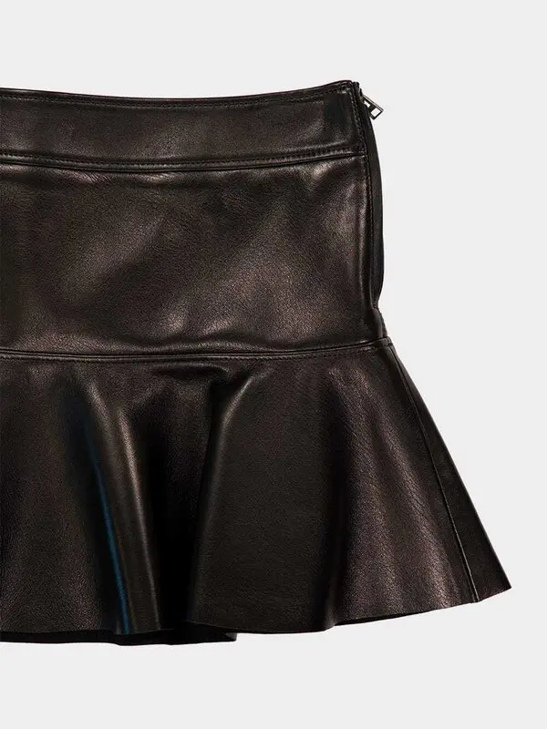 TOM FORD Shiny Plonge Ruffled Bottom Mini Skirt