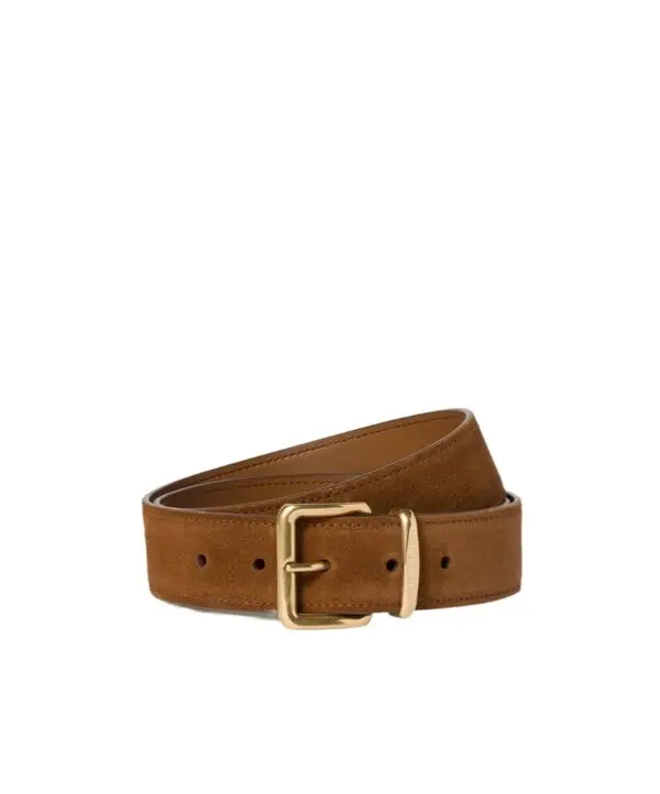 Miu Miu Logo Engraved Buckle Belt - Brown