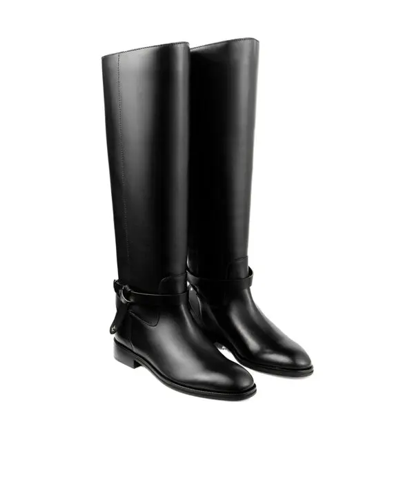 JIMMY CHOO Calf Leather And Soft Vachetta Knee High Boots
