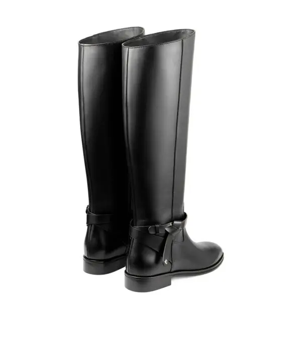 JIMMY CHOO Calf Leather And Soft Vachetta Knee High Boots
