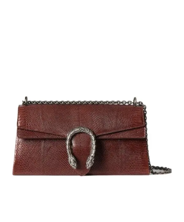 Gucci Dionysus Lizard Medium Shoulder Bag - Chestnut