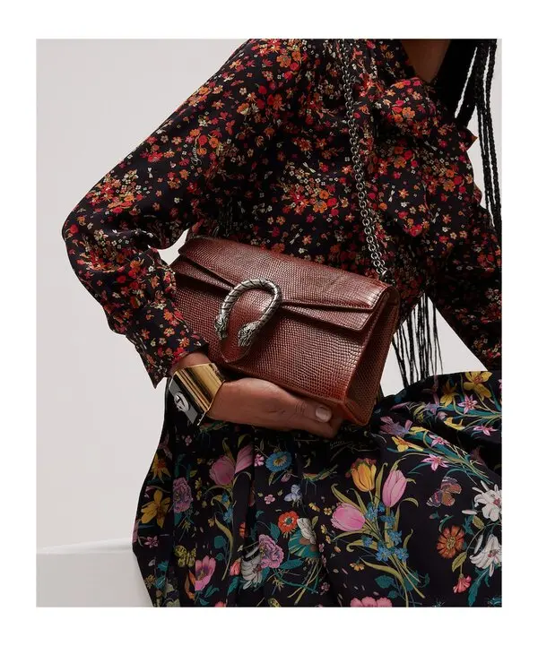 Gucci Dionysus Lizard Medium Shoulder Bag - Chestnut