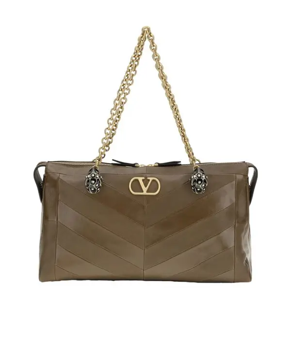 Valentino Garavani Logo Shoulder Bag - Brown