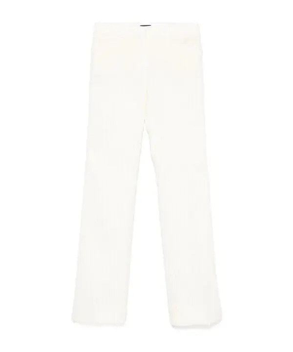 TOM FORD Striped Wool-blend Straight-leg Trousers - White