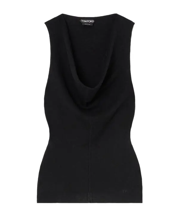 TOM FORD Draped Wool Tank - Black