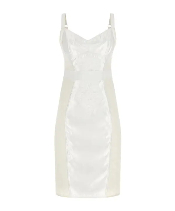 Dolce & Gabbana Lace Panel Corset Dress - White