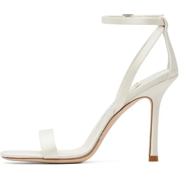 JIMMY CHOO Moza 100 Satin Crystal Buckle High-heeled Sandals