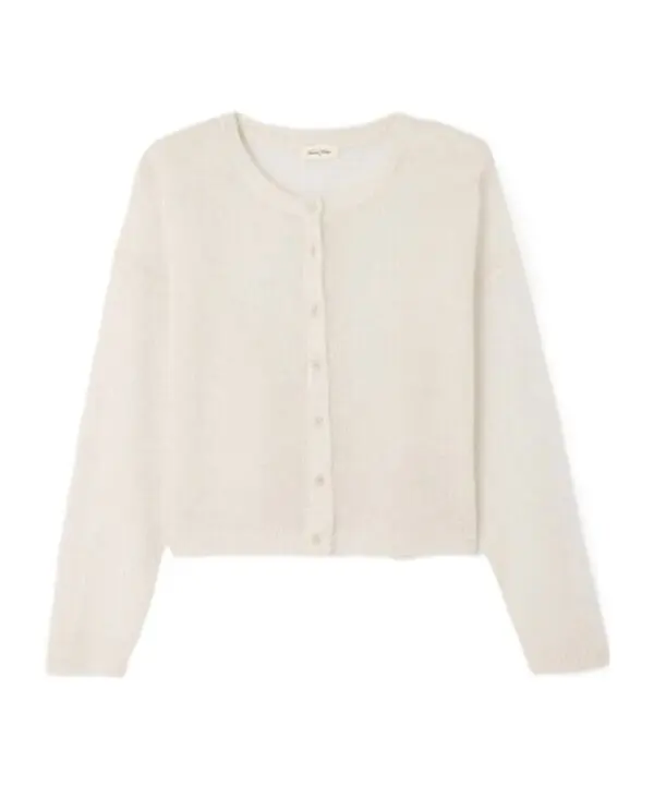 American Vintage Bodyrow Long-sleeved Wool Cardigan - White