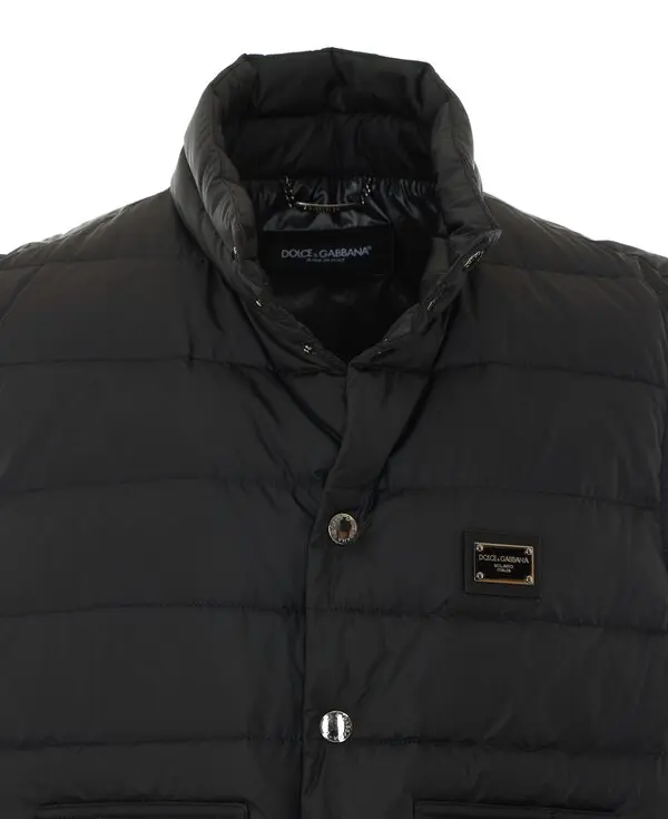 Dolce & Gabbana Dolce Gabbana Logo Plate Padded Gilet