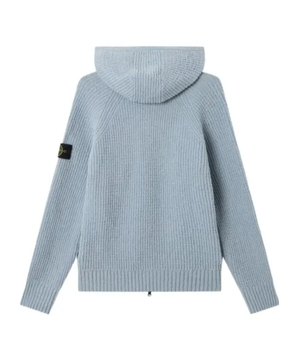 Stone Island Logo Patch Zip-up Jumper - Ashes