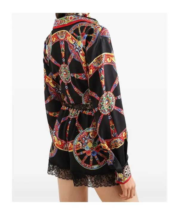 Dolce & Gabbana Carretto-printed Satin Jumpsuit