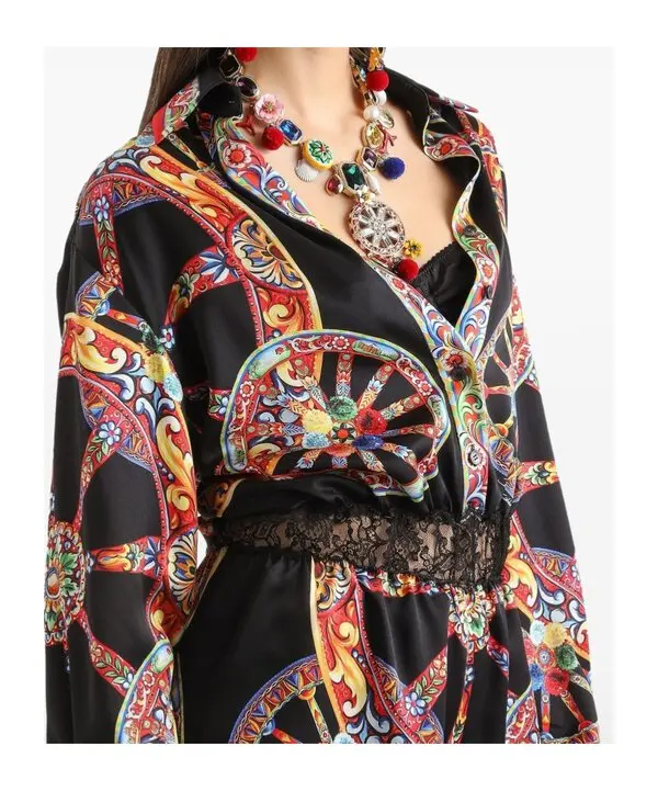 Dolce & Gabbana Carretto-printed Satin Jumpsuit