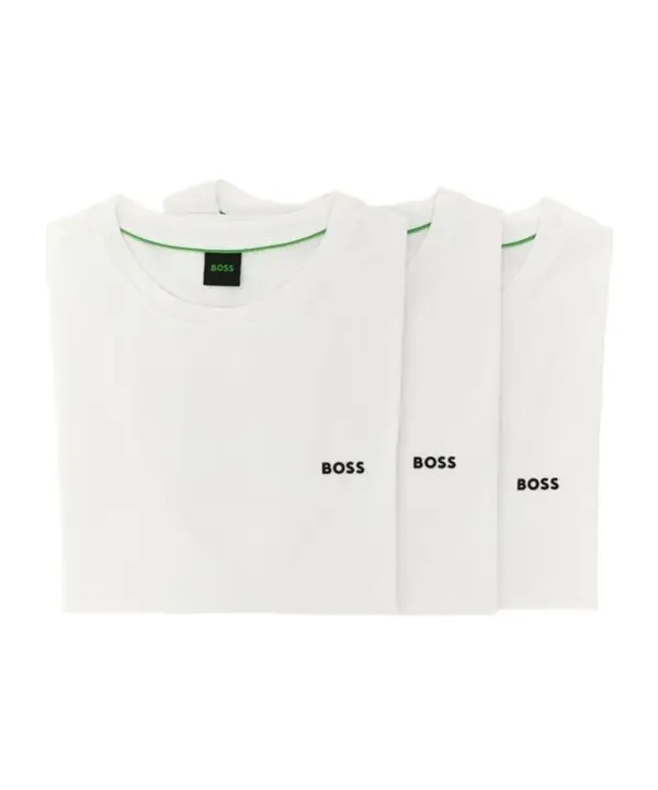 Hugo Boss Logo 3-pack Crew Neck T-shirts - White