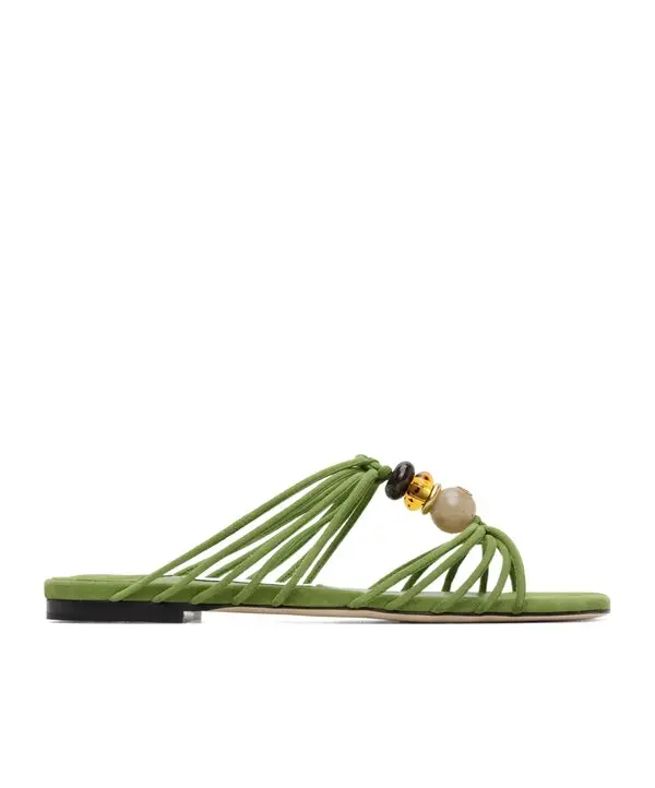 JIMMY CHOO Lova Flat Sandals - Clover Color