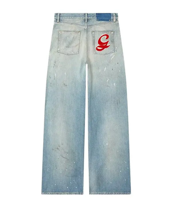 GOLDEN GOOSE Wide-leg Distressed Jeans