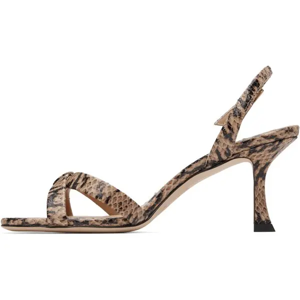 JIMMY CHOO Elsy 70 Kigali Snake Print High-heeled Sandals - Chai