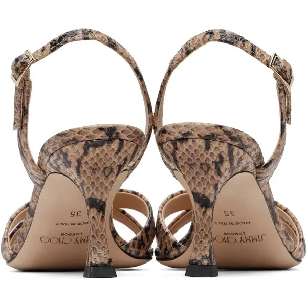 JIMMY CHOO Elsy 70 Kigali Snake Print High-heeled Sandals - Chai