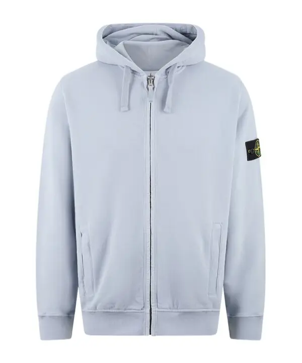 Stone Island Zipper Hoodie - Ash Grey