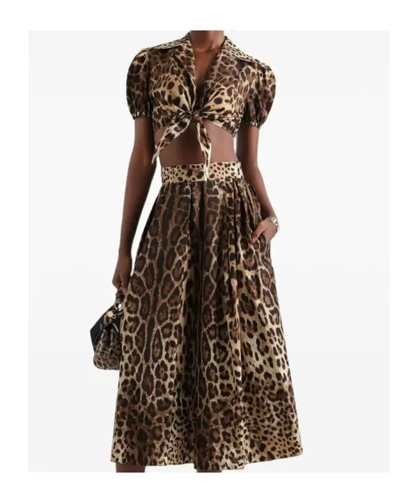 Dolce & Gabbana Leopard Print Poplin Shirt - Black