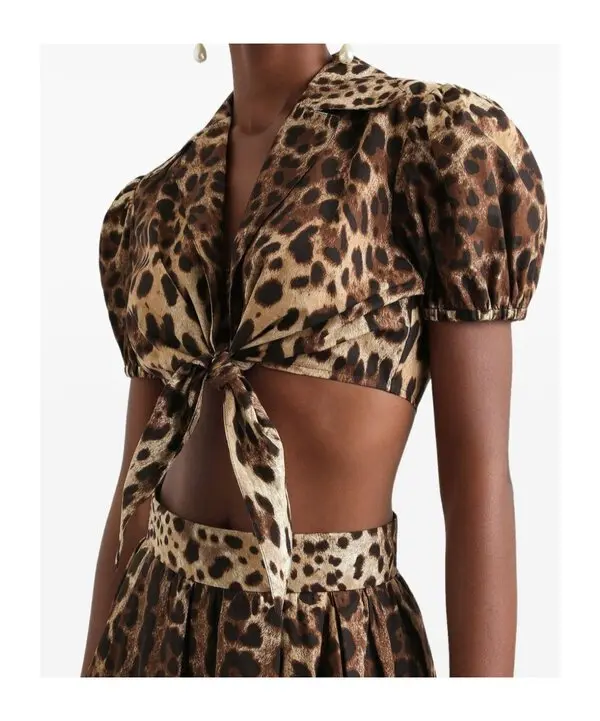 Dolce & Gabbana Leopard Print Poplin Shirt - Black