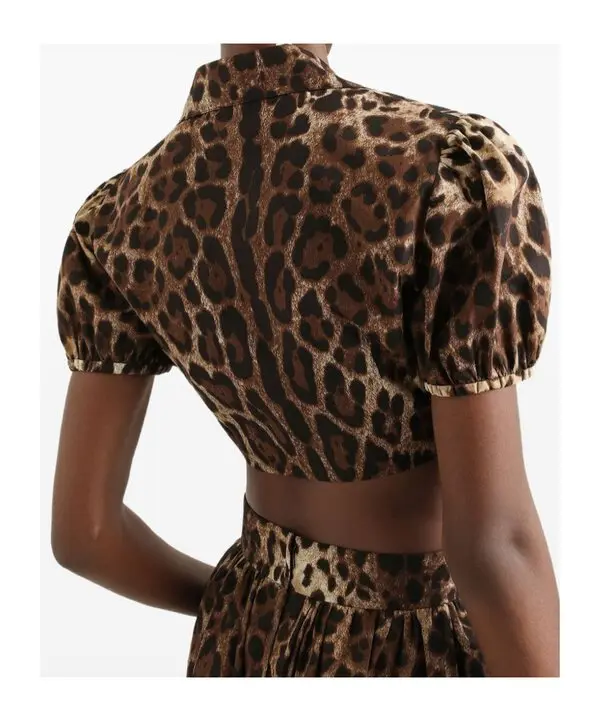 Dolce & Gabbana Leopard Print Poplin Shirt - Black