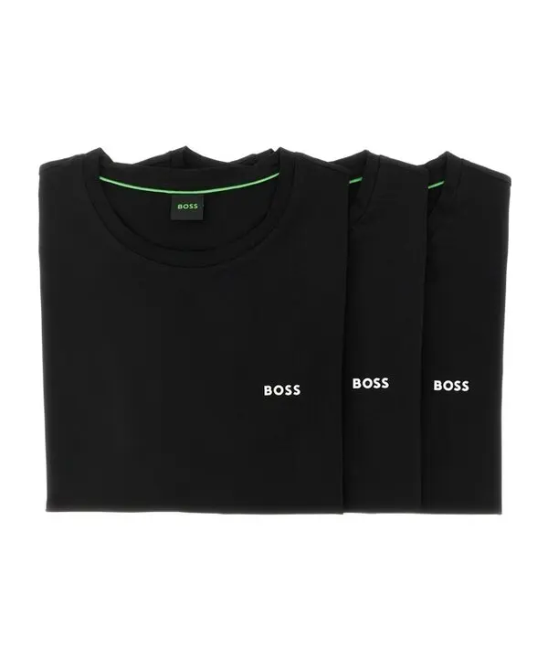 Hugo Boss Logo 3-pack Crew Neck T-shirts - Black