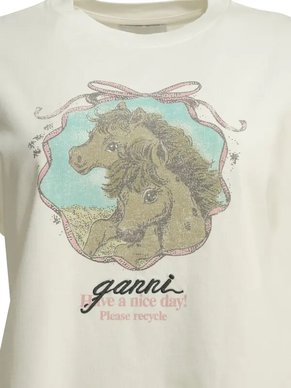 GANNI Graphic Horse T-shirt - White