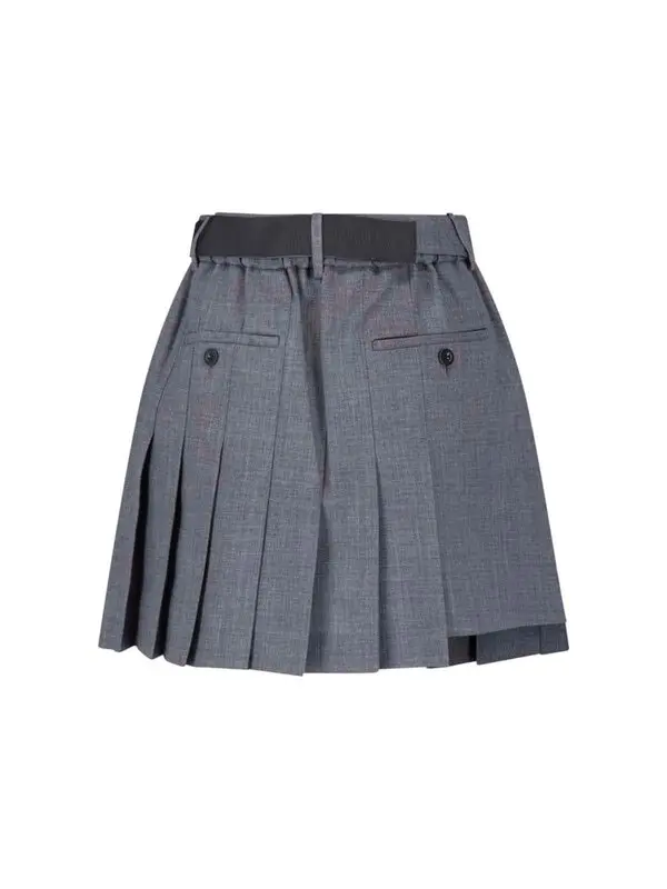 Sacai Belted Pleated Shorts