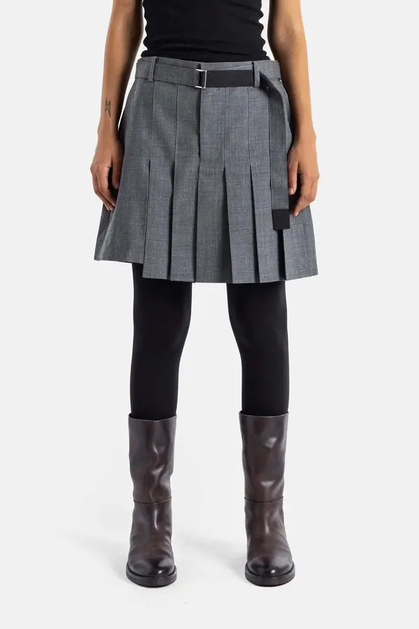 Sacai Belted Pleated Shorts