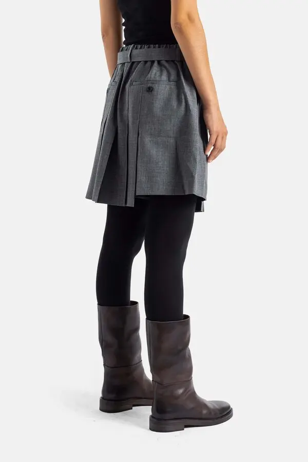 Sacai Belted Pleated Shorts