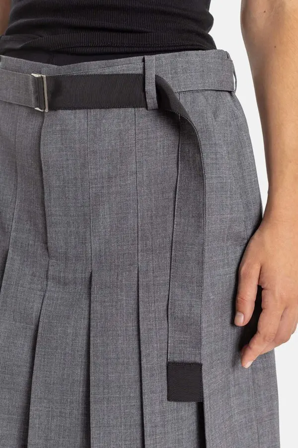 Sacai Belted Pleated Shorts