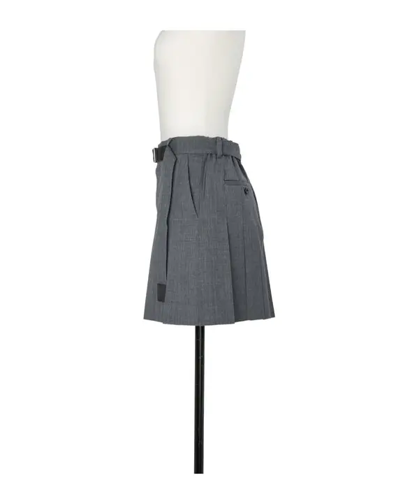 Sacai Belted Pleated Shorts