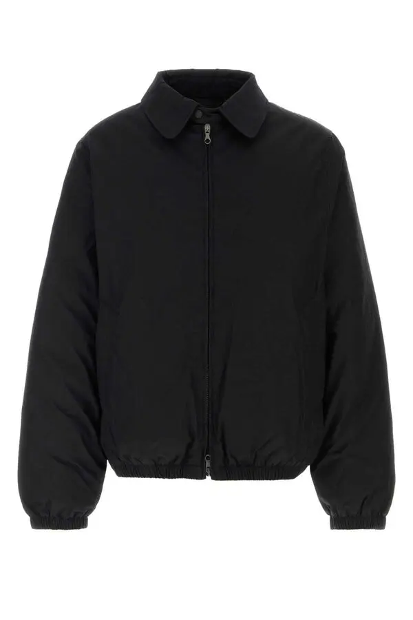 Our Legacy Long-sleeved Down Jacket With Fold-over Collar - Black