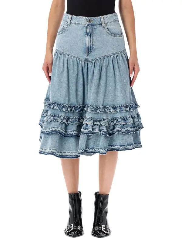 GANNI Belted Skirt