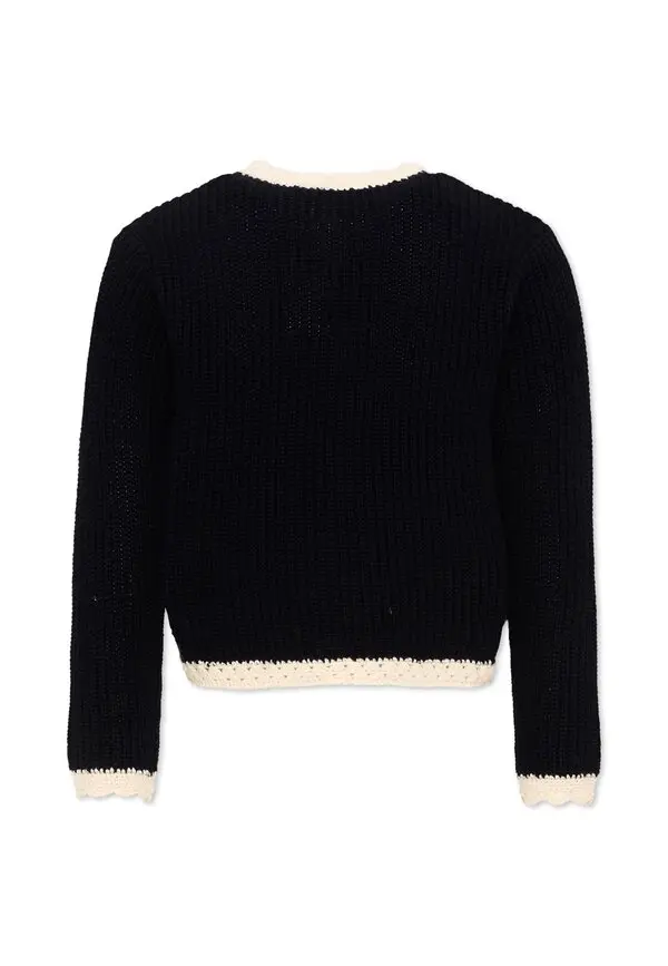 Bonpoint Marlys Scalloped-trim Cardigan
