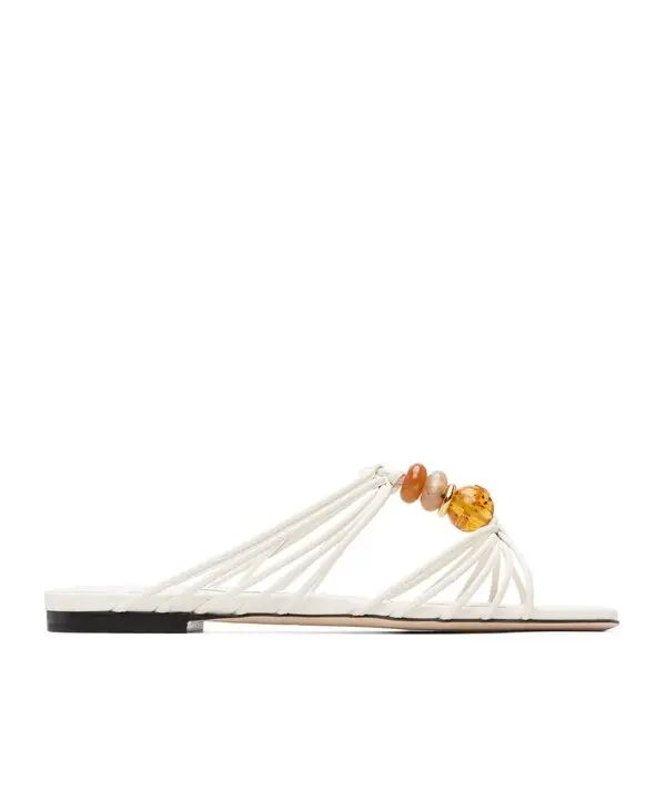 JIMMY CHOO Lova Mule Sandals - White