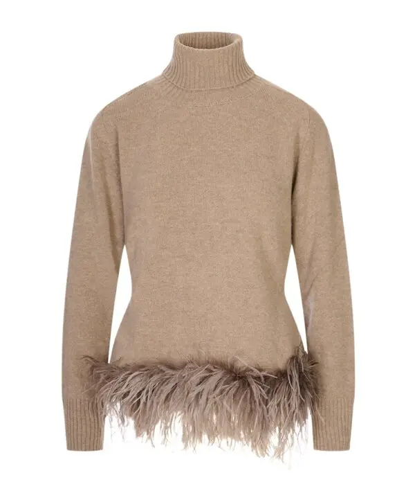P.a.r.o.s.h Turtleneck Knit Top - Nude