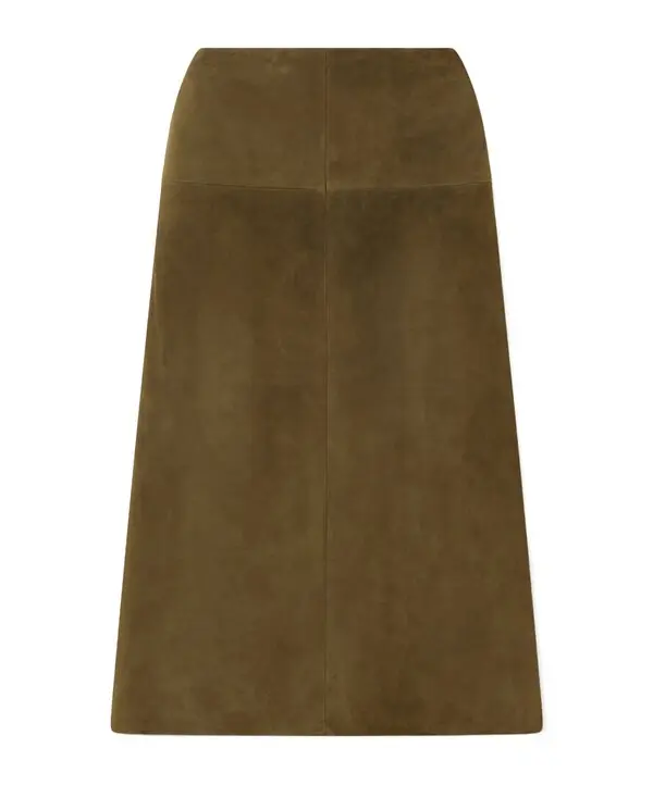 Proenza Schouler Irine Suede Midi Skirt - Green