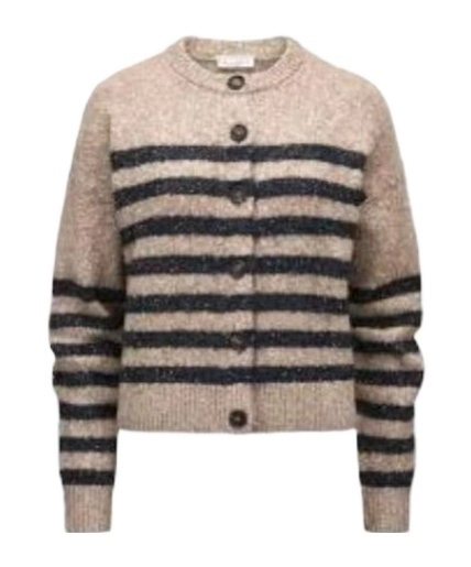 Brunello Cucinelli Long Sleeve Striped Cardigan